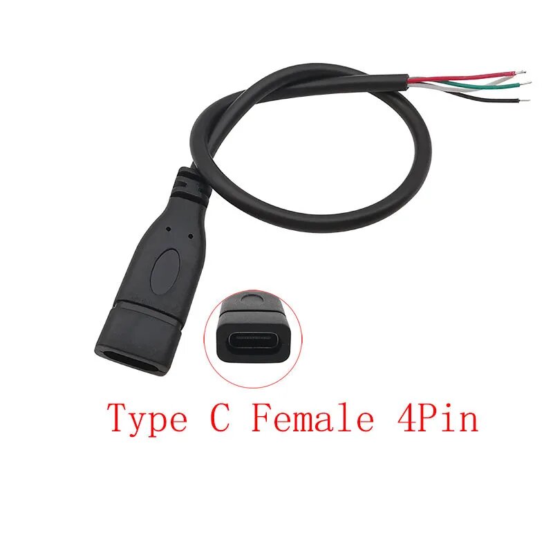 Type C Female 4Pin разъем-удлинитель 30см