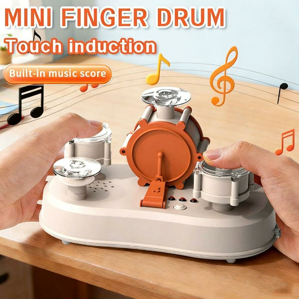 Мини барабанная установка с пальцевым и сенсорным барабаном, ручной перкуссионный настольный инструмент для игры