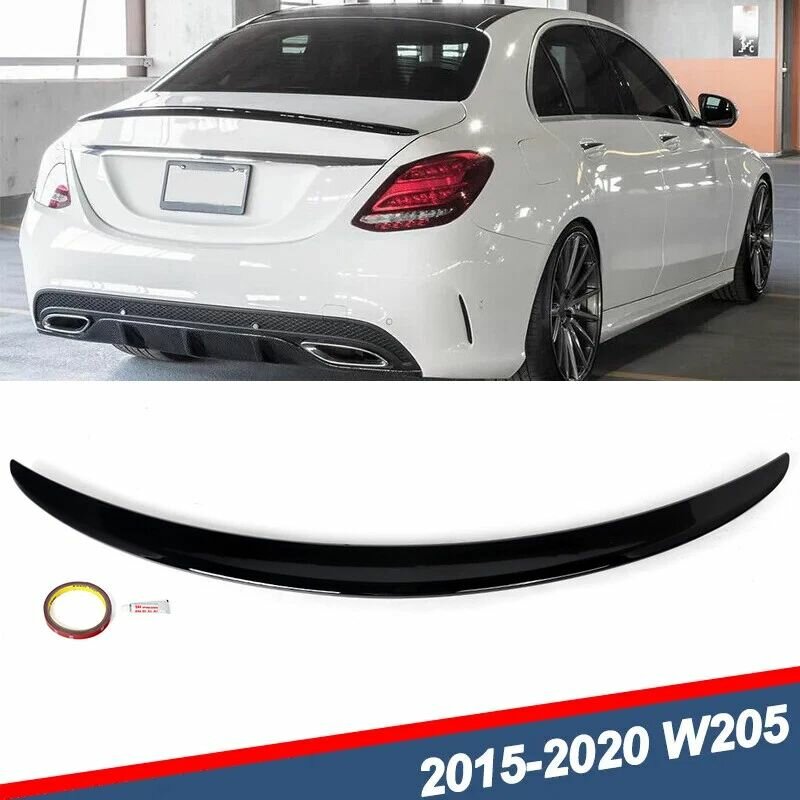 Спойлер Mercedes Benz W205 седан — для C180 C200 C300 C43, улучшает аэродинамику, установка на 3M, 3 стиля, из ABS