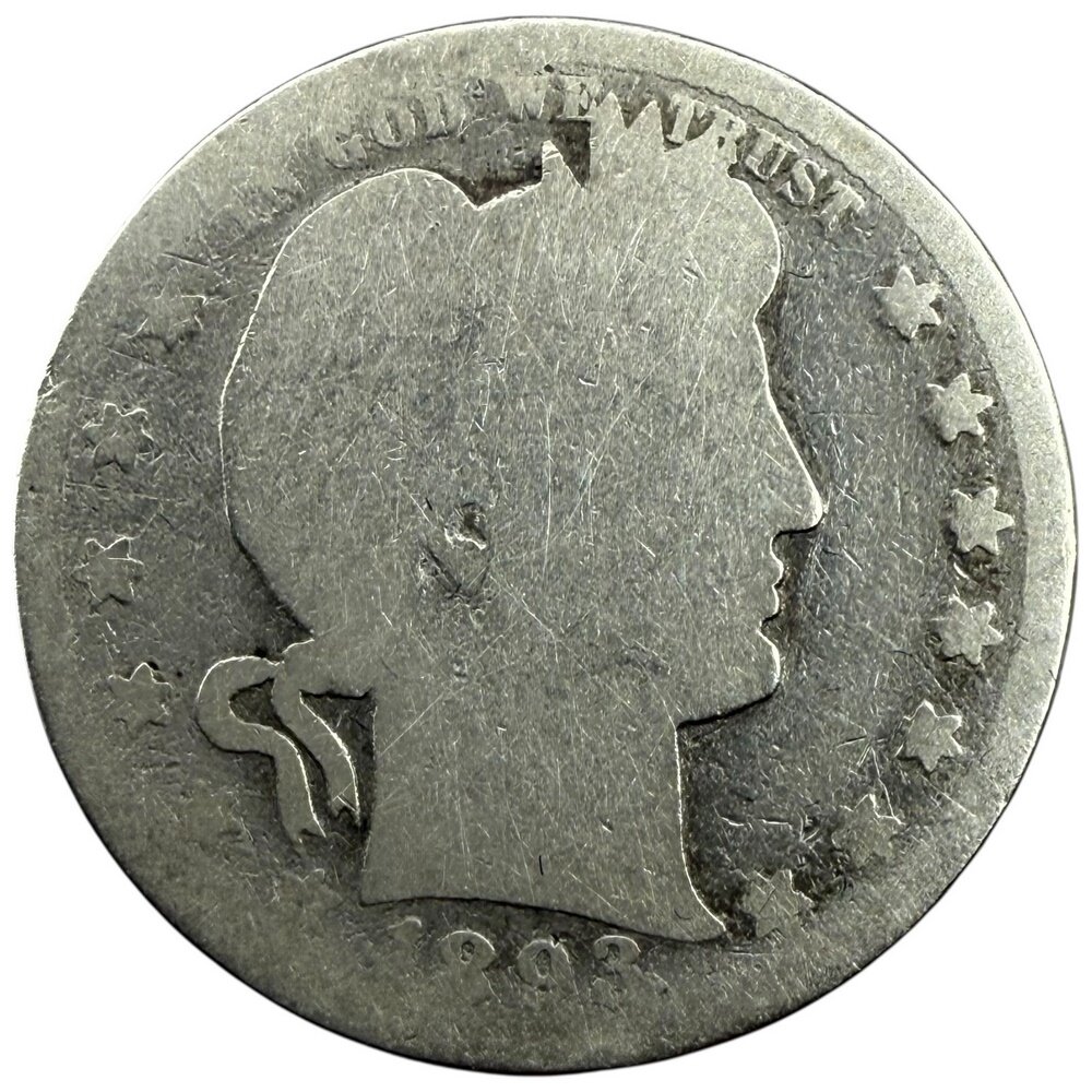 США 25 центов (1/4 доллара) 1893 г. (Quarter, Барбер) (O)