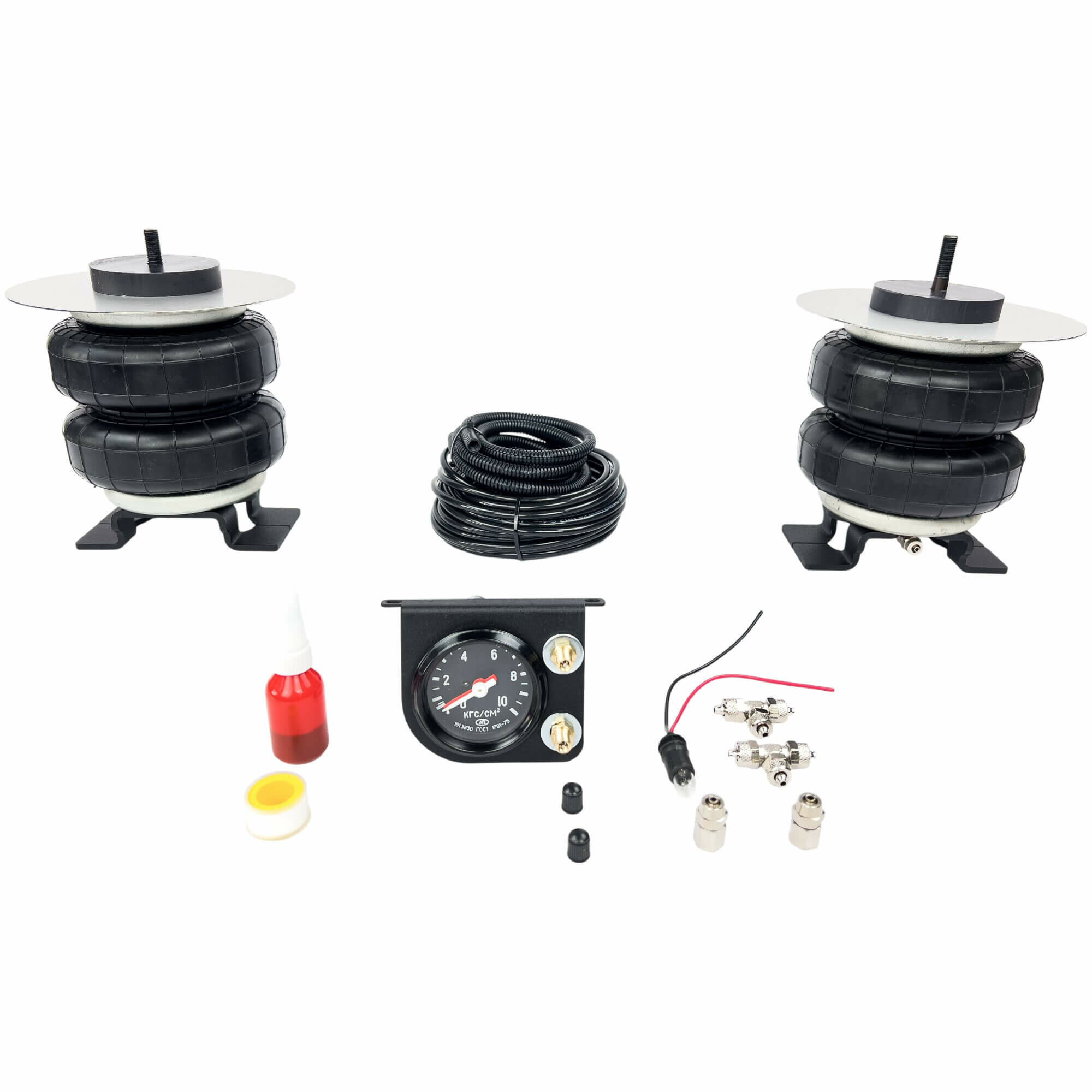 Пневмоподвеска на Fiat Ducato на заднюю ось, комплект пневмоподвески на Фиат Дукато с манометром 2 контура