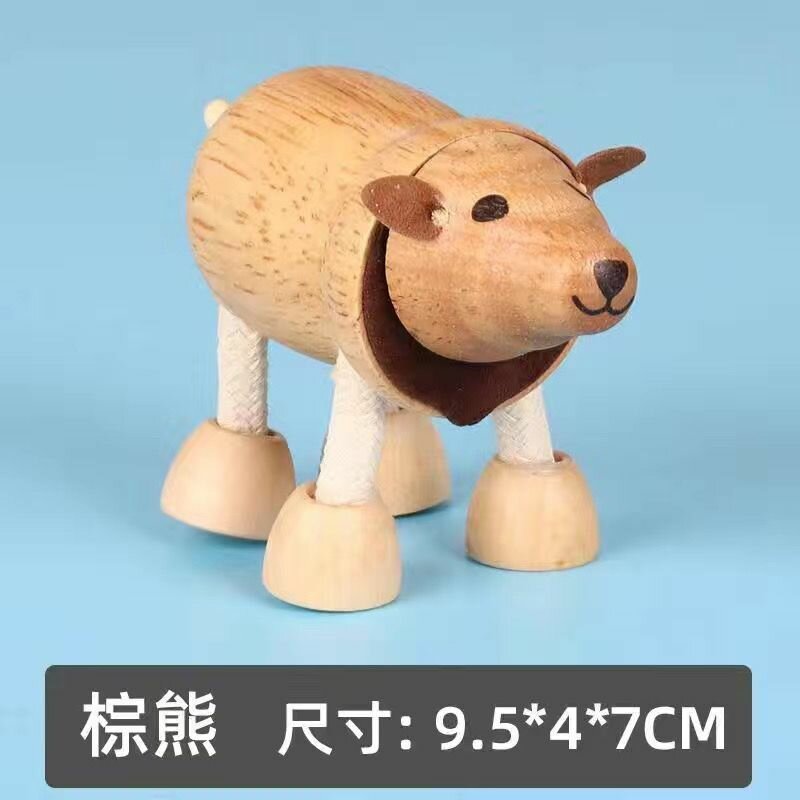Современные минималистичные деревянные фигурки животных, имитированные шарнирные модели животных, экологически чистые куклы из массива дерева, детские деревянные игрушки.