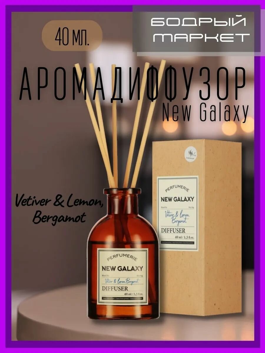 Диффузор Vetiver&Lemon, Bergamot 40 мл.