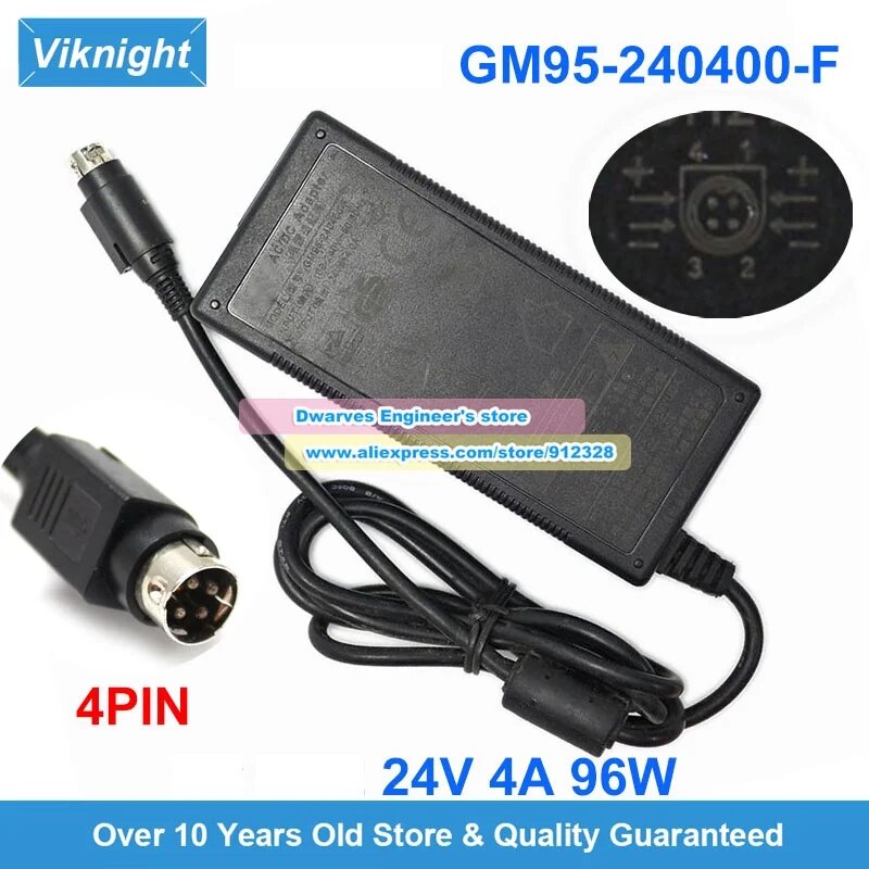 Адаптер питания GM95-240400-F 24В 4А 96Вт для ноутбука GVE 24V4A96W-4PIN