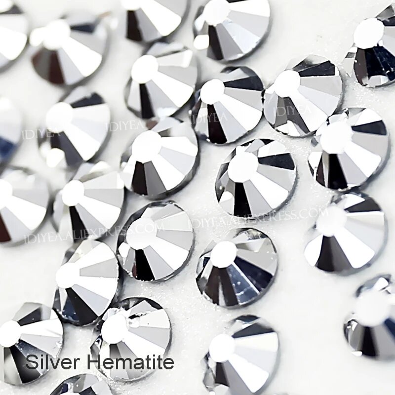 Стразы Silver Hematite SS6-SS30, серебряный