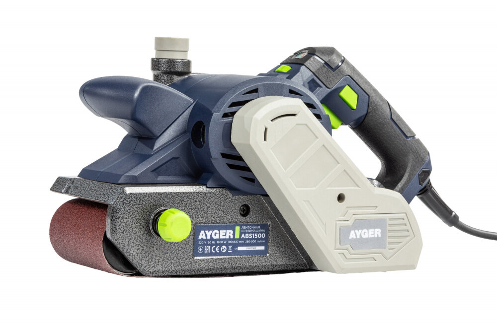 Ленточная шлифмашина AYGER ABS1500 , 1200Вт, 100*610 мм, пылесборник