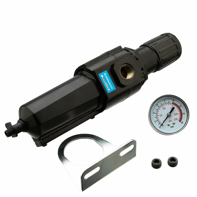 Фильтр-осушитель для воздуха с регуляторм давления 1/4" (5 мкм), усиленный, 16 бар