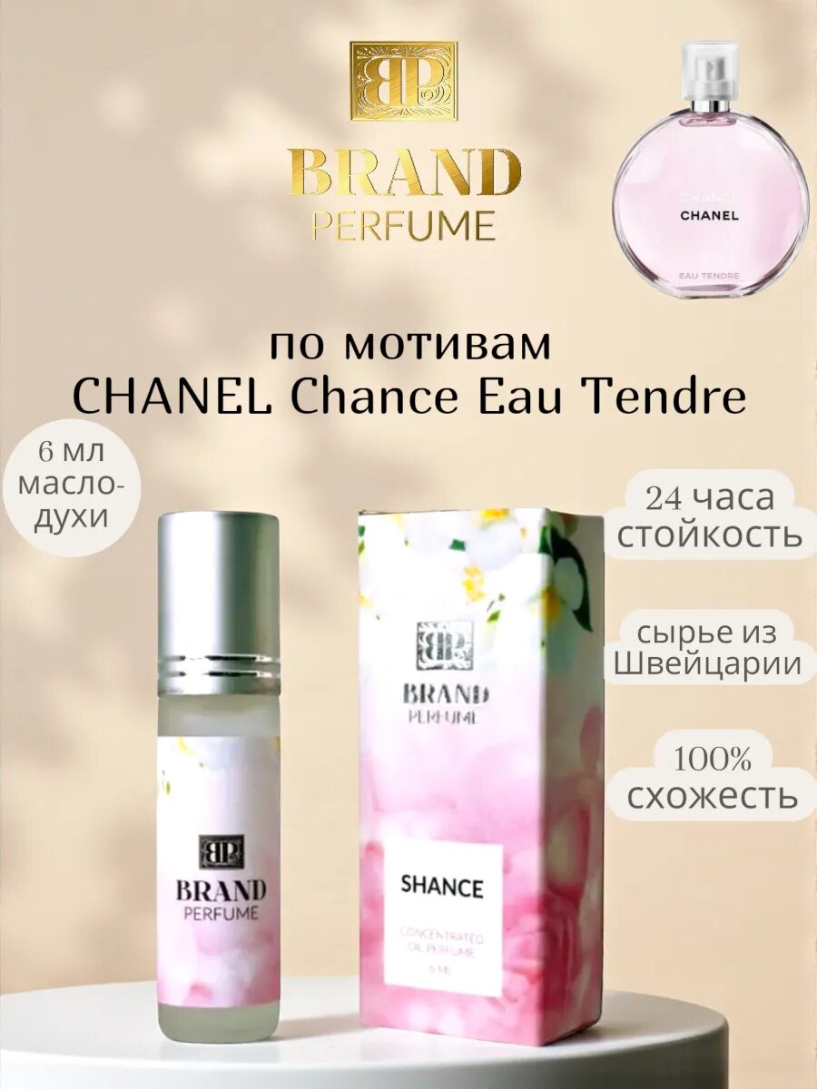 Масляные духи BRAND Perfume "Shance", фруктовые, цветочные, древесные, без спирта, 6мл