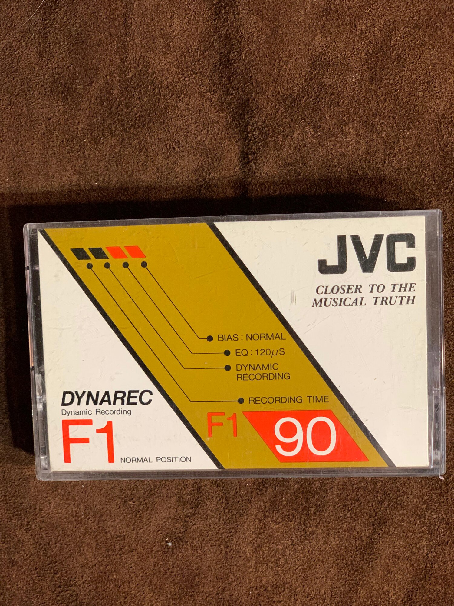 Аудиокассета JVC Dynarec F1/90 легендарный горчичник тот самый MADE IN JAPAN (Япония)