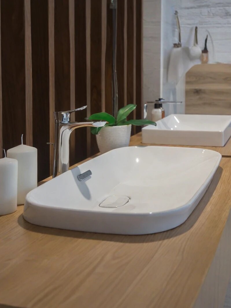 Раковина полувстраиваемая TOTO NEOREST LW3717HY, без отверстия смесителя, с переливом, белая глянцевая