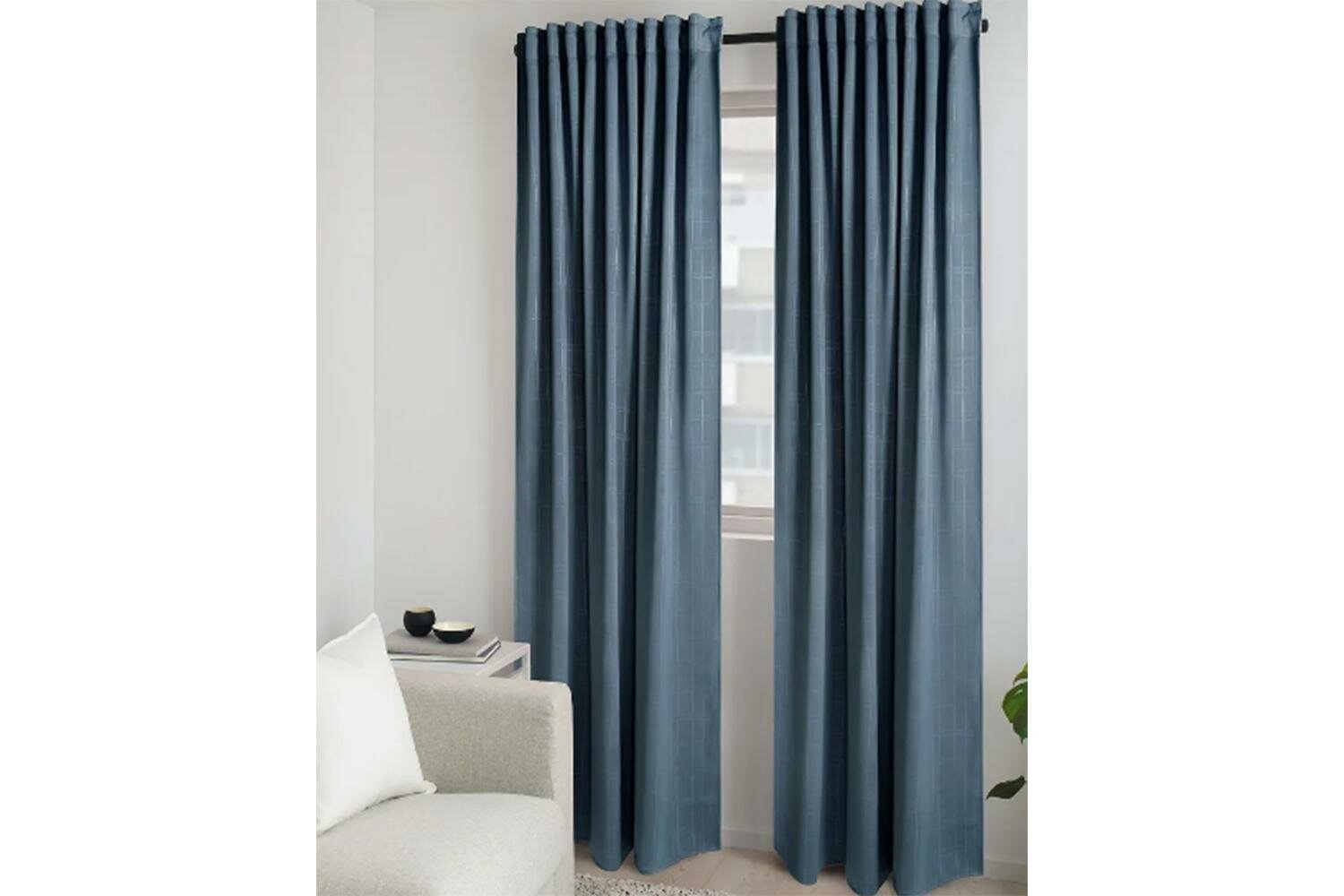 Штора Linen Way Практис, 150х280 см, блэкаут, универсальная лента, серо-голубой