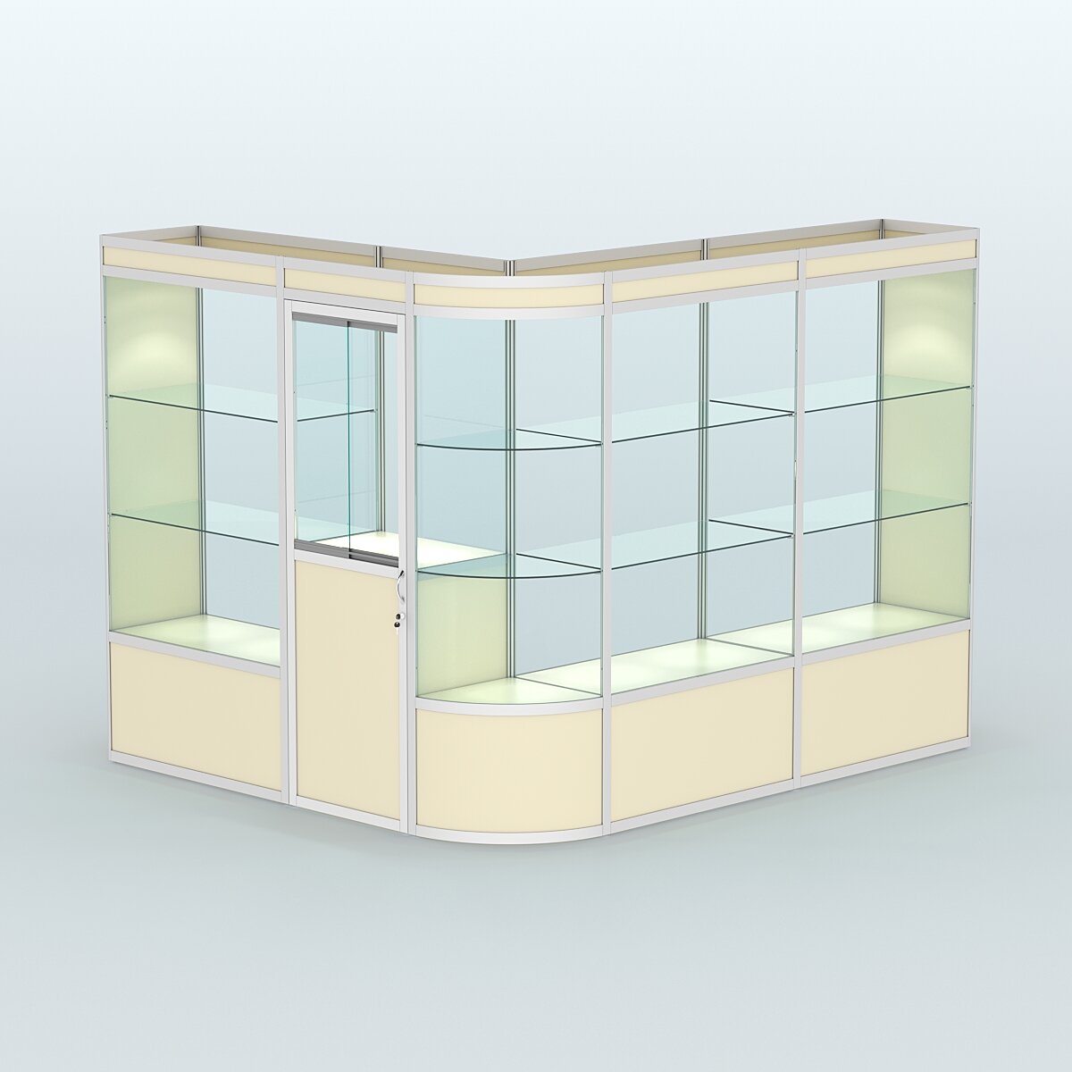 Павильон из профиля угловой №2а (5,5 кв. м), Крем Вайс