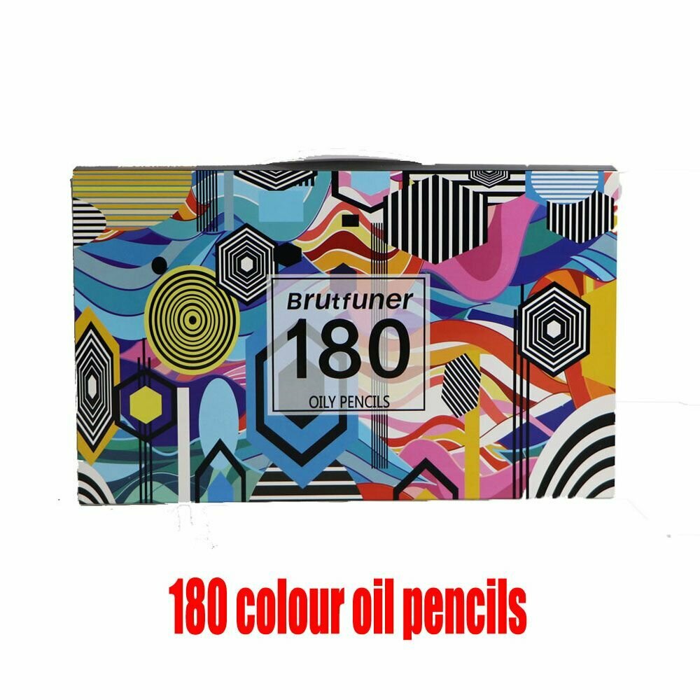 Карандаш масляный Brutfuner 48/72/120/160/180/260 цветной, канцтовары для студенческого художественного рисования, необработанное дерево, грифель водорастворимый