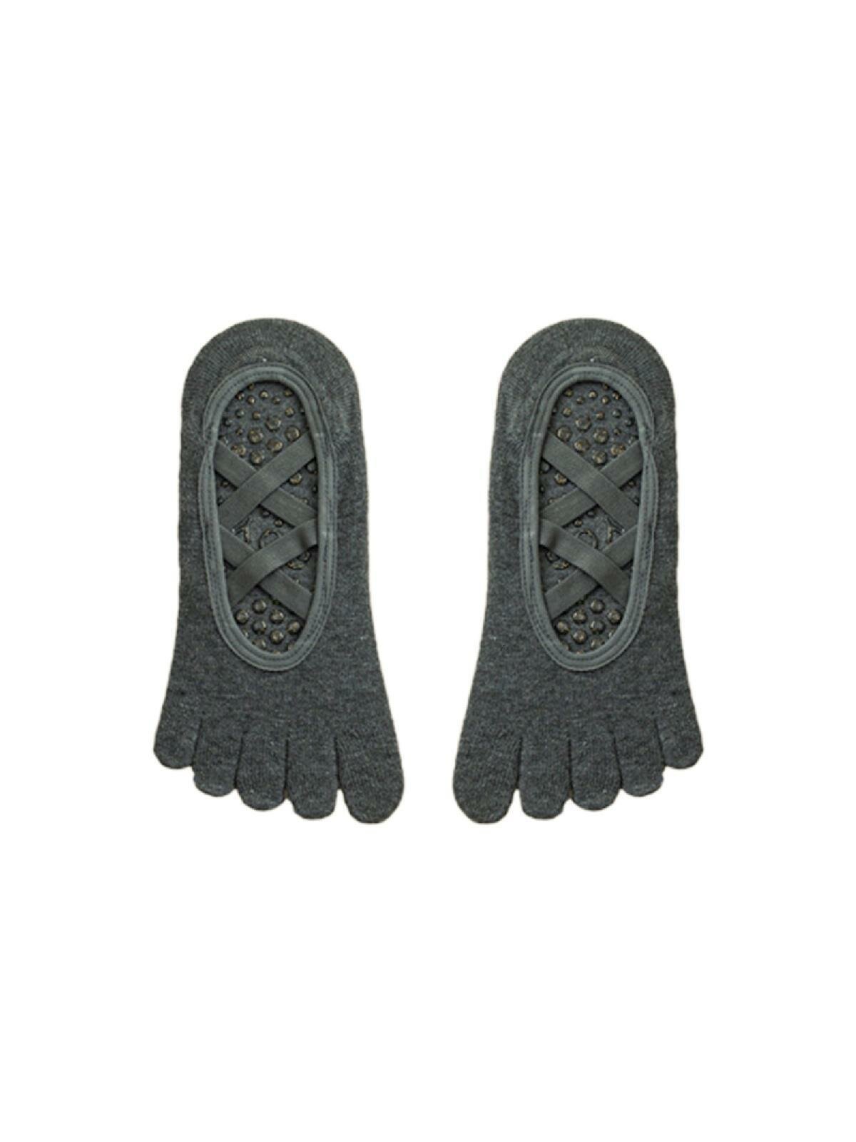 Пятипалые носки с перекрёстными ремешками, Темно-серый - Один размер