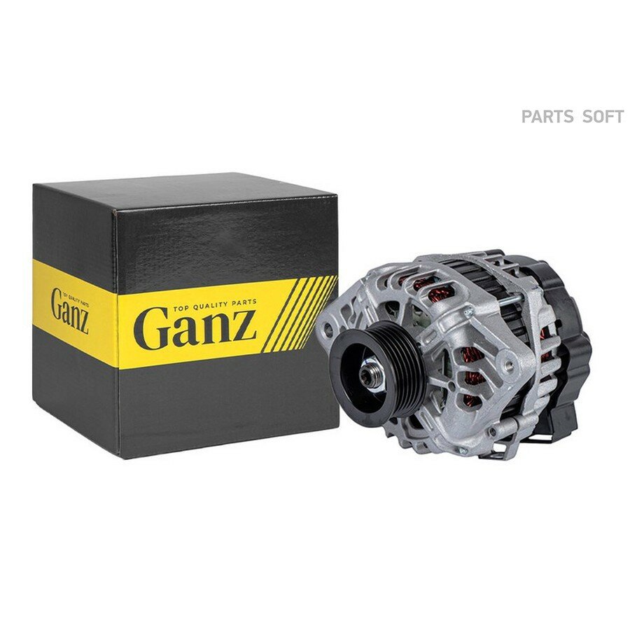 Генератор (12V/90A) HYUNDAI Solaris/KIA Rio III /нов. обр. GANZ GIP13011 от официального дистрибьютора, GANZ, артикул GIP13011