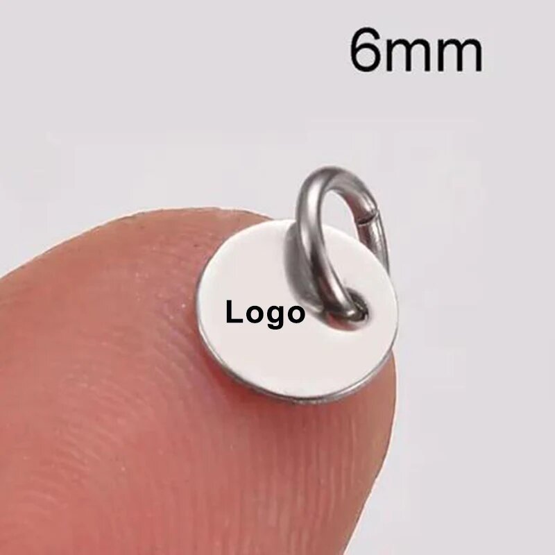 Персонализированные бирки из нержавеющей стали, 6mm silver, белые