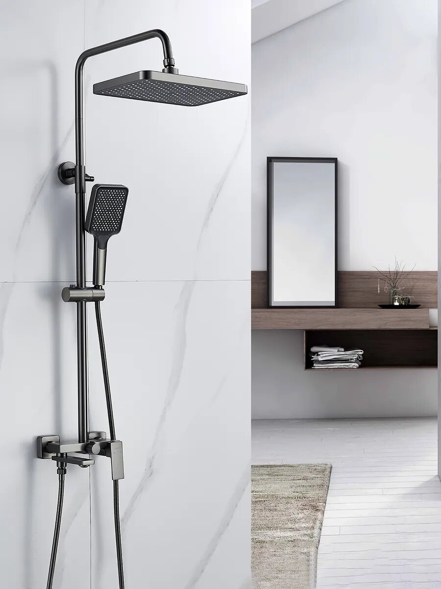 Душевая система с тропическим душем и смесителем Shevanik S9636T