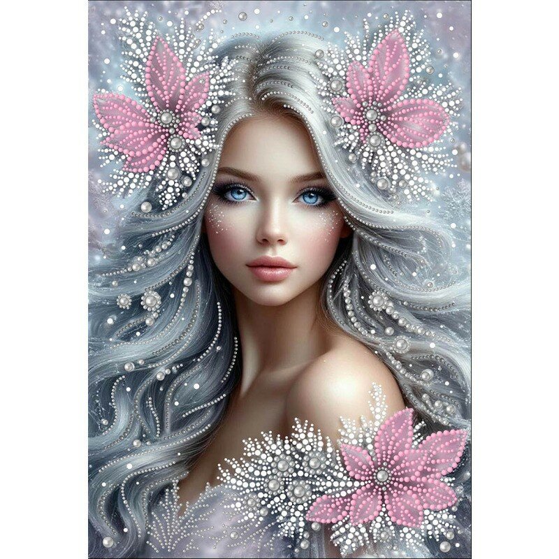 Канва с рисунком Larkes #К3728 Фея, Вышивка бисером, 26 х 38 см (Бисер в комплект не входит.)