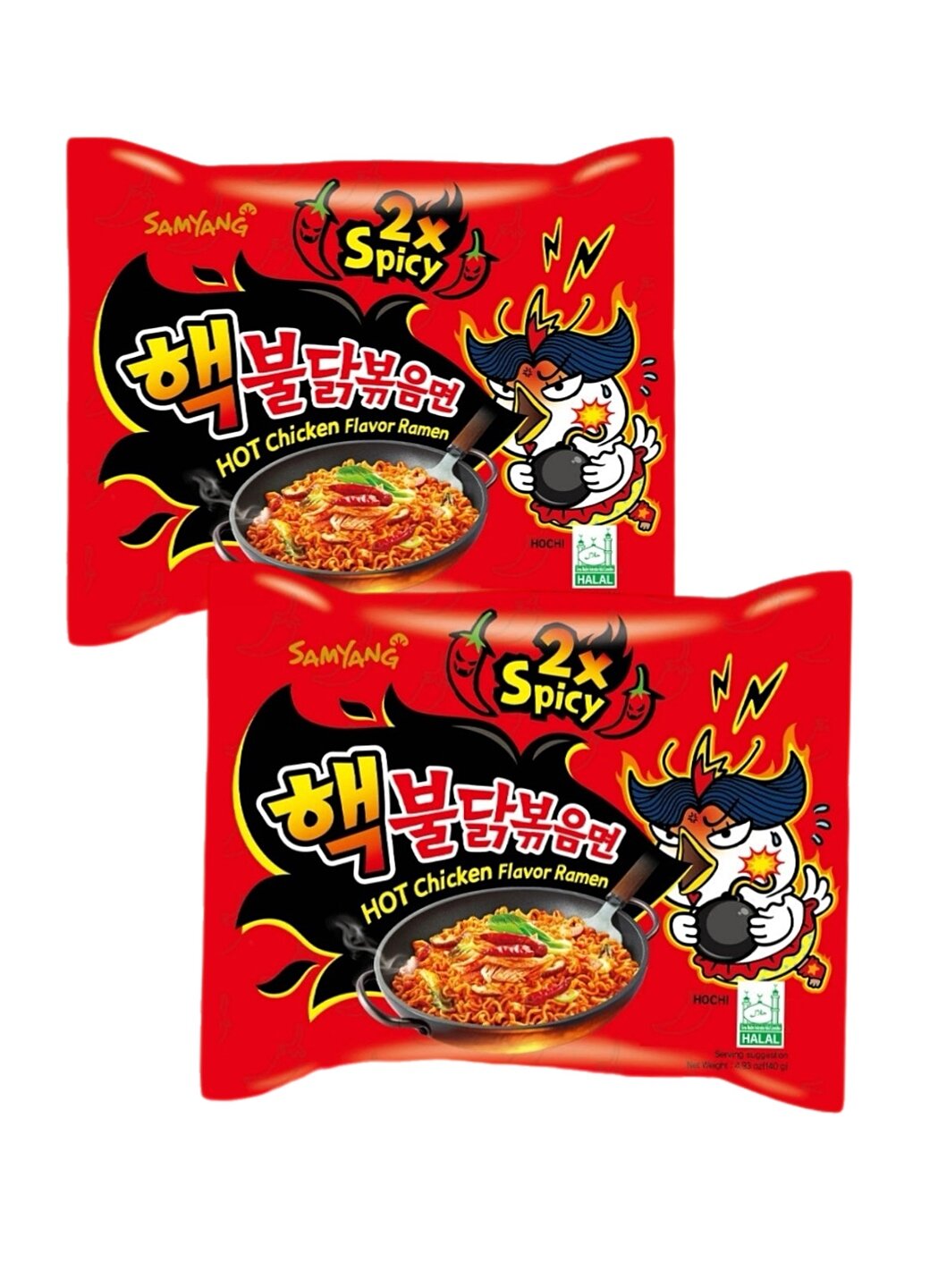 Лапша Samyang Buldak Hot Chicken Ramen 2x Spicy, супер острая с вкусом курицы, 140гр х 2 шт