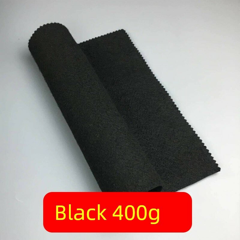 Черная плотная иглопробивная хлопковая ткань 400г/м² 1м х 1м для подкладки сумок, рукоделия и шитья, высокоплотная