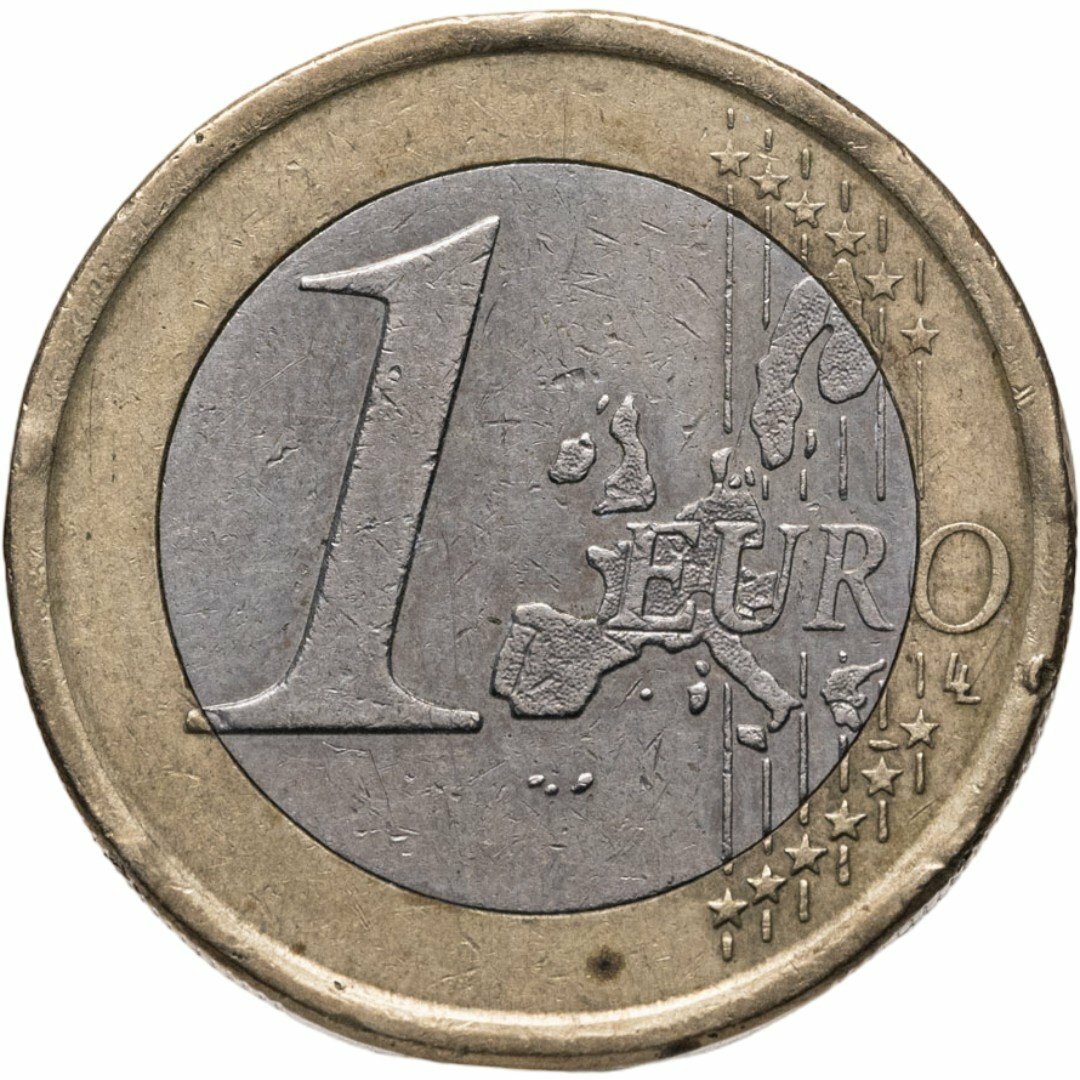 Испания 1 евро 2001, Биметалл, в сохранности XF