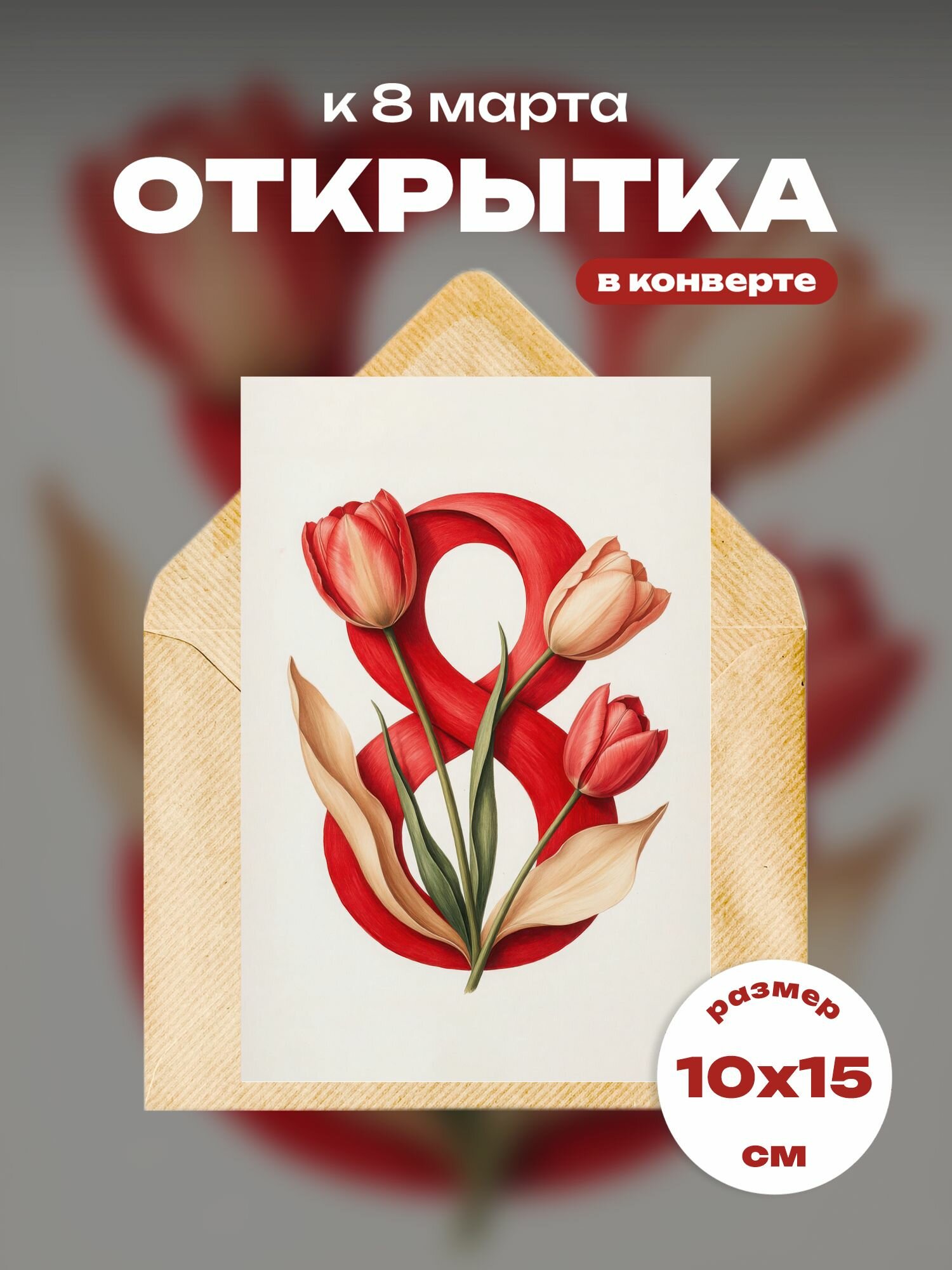 Открытка с 8 марта 1 шт