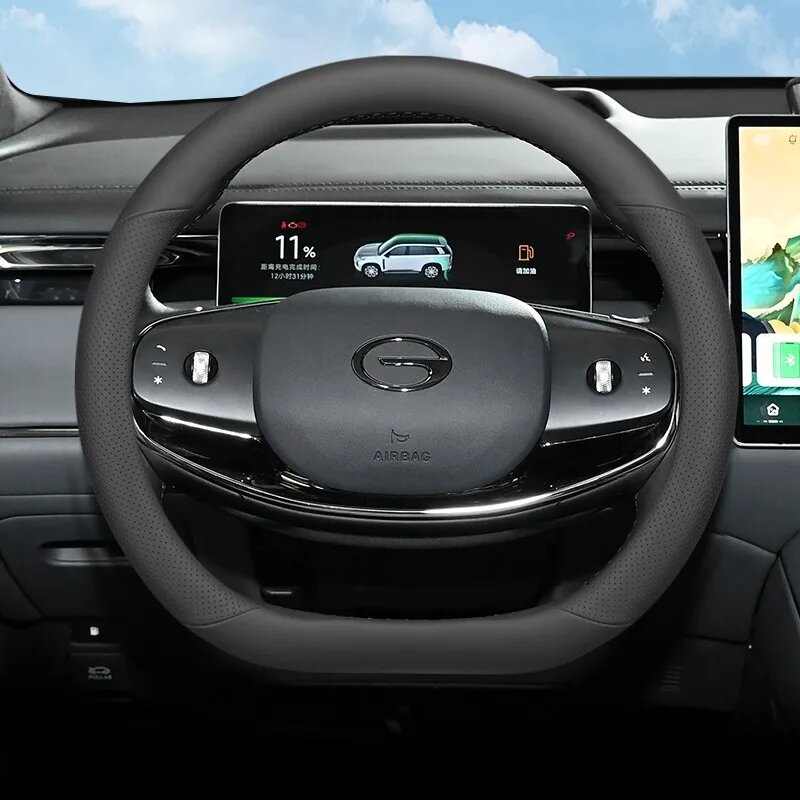 Черный кожаный чехол на руль для GAC Trumpchi S7 S9 2025 2026