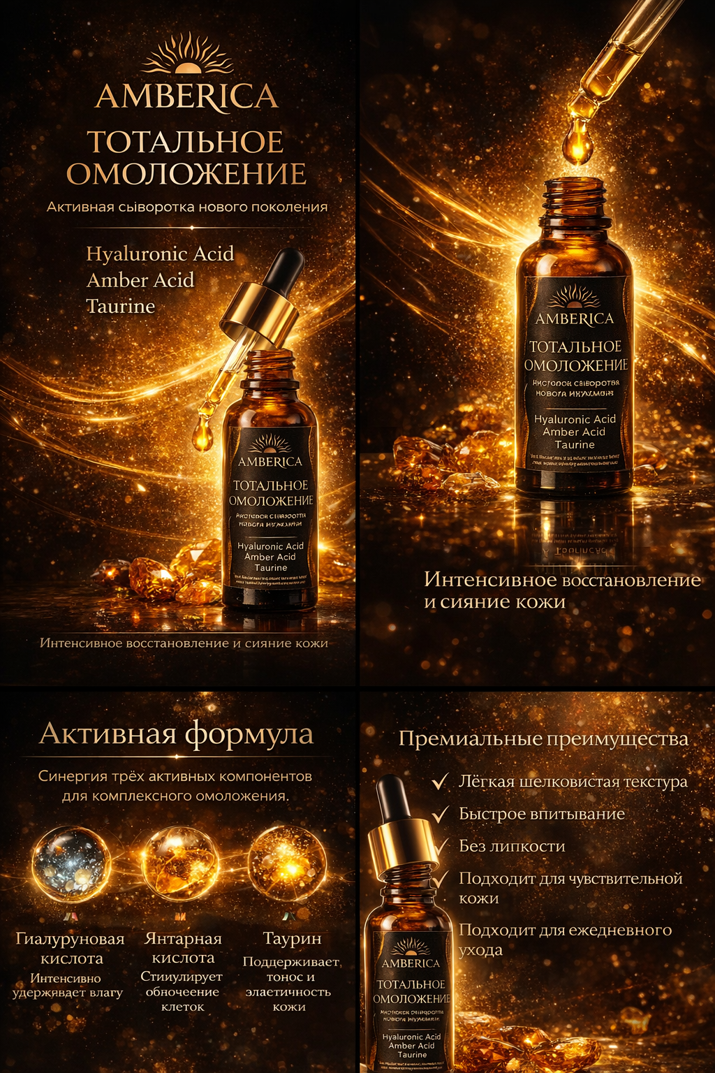 Сыворотка Amberica "Тотальное омоложение", для всех типов кожи