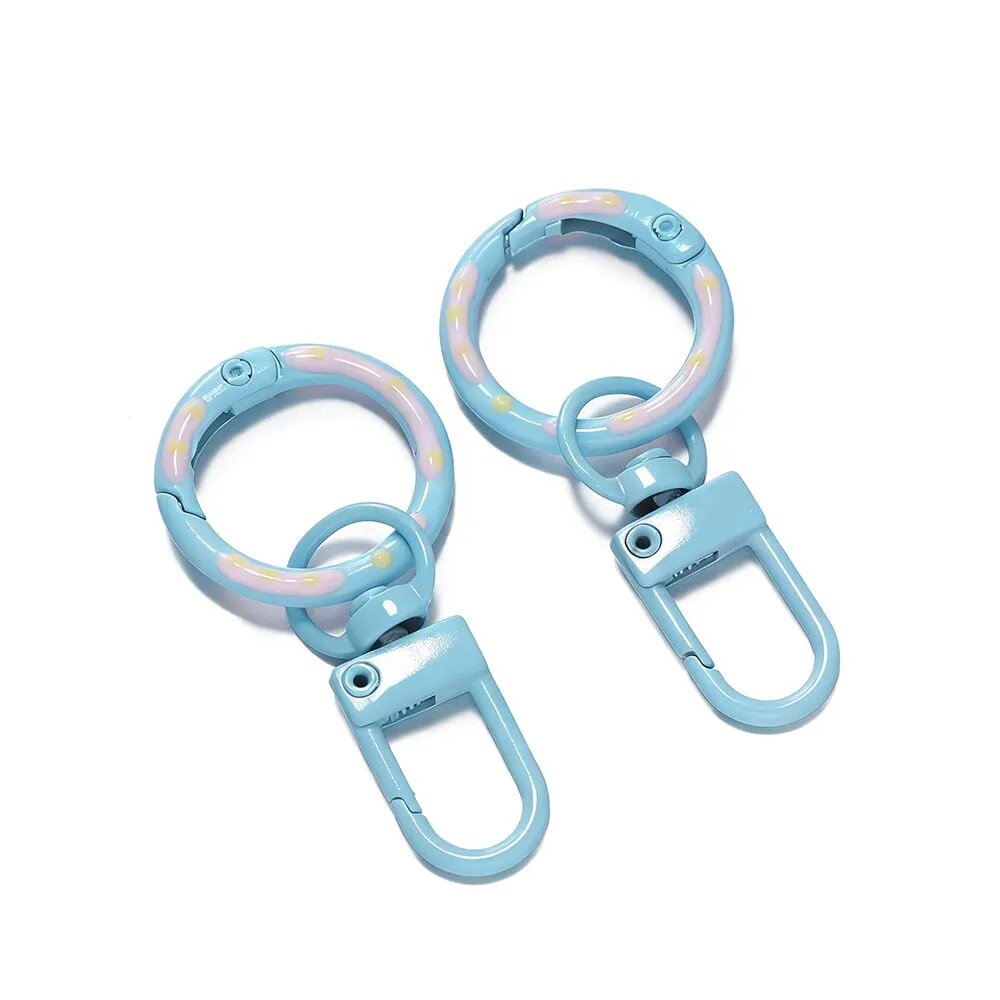 Брелочных колец с карабином,23.5*50 мм,1шт, Цвет голубой