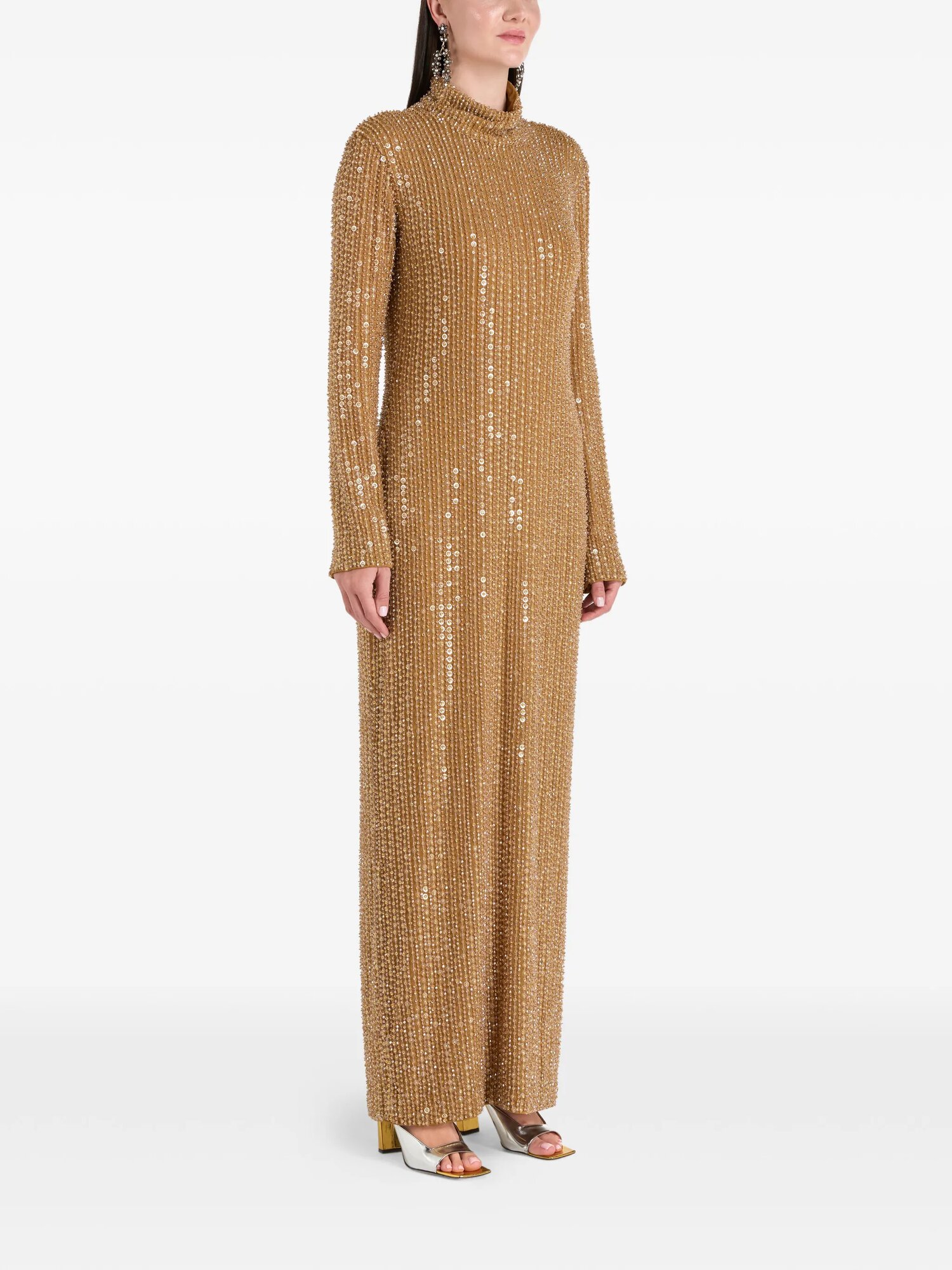 Платье ilta inox Sequin roll-neck maxi dress, размер 44, gold — фото 1
