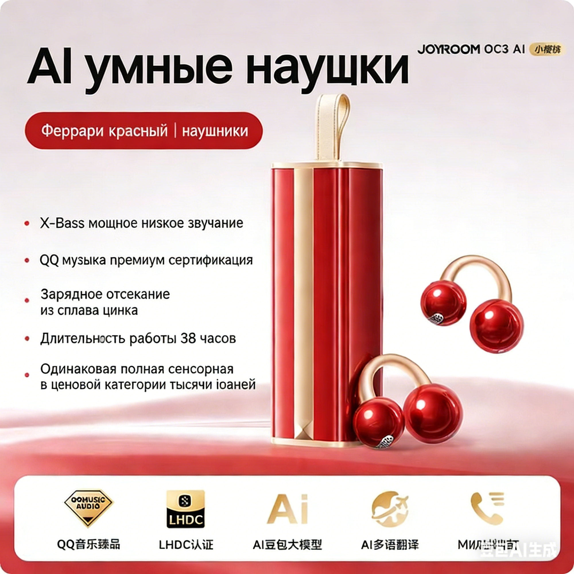 Наушники Joyroom OC3, беспроводная связь, Bluetooth 5.3, время работы 8 ч.