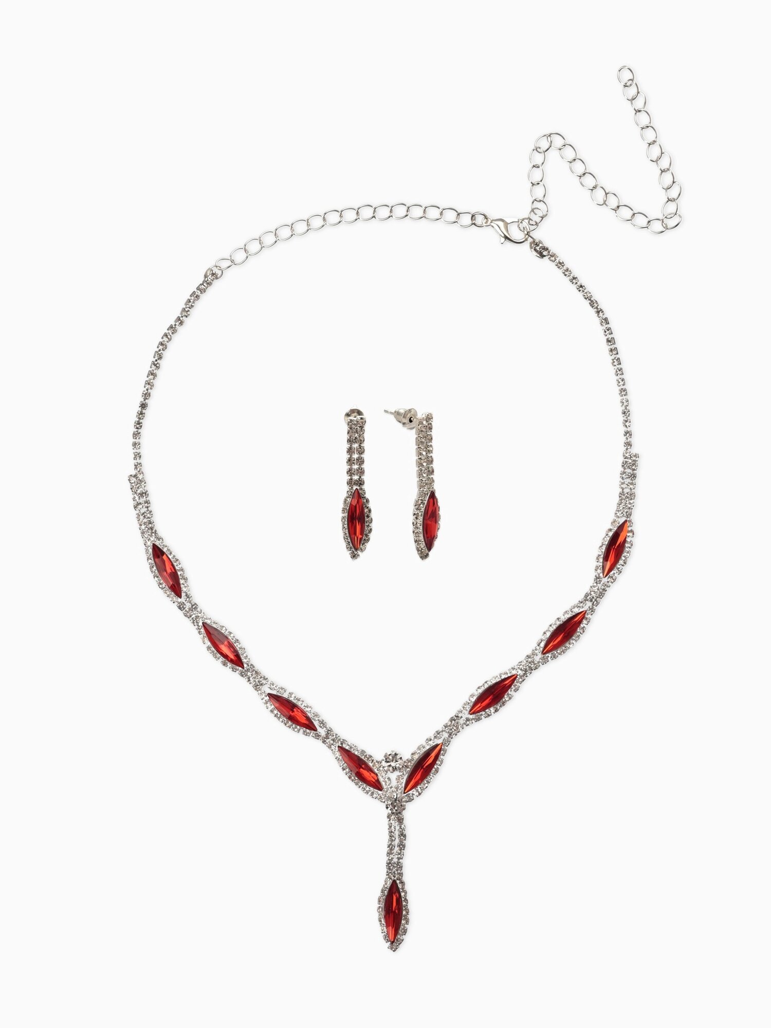 Комплект бижутерии: серьги, колье, стекло