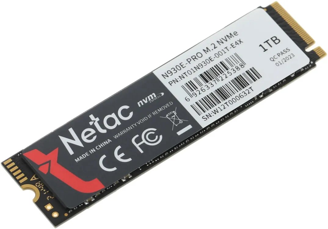 NT01N930E-001T-E4X / 1000 ГБ M.2 NVMe накопитель Netac N930E Pro (NT01N930E-001T-E4X) (PCIe 3.0 x4,