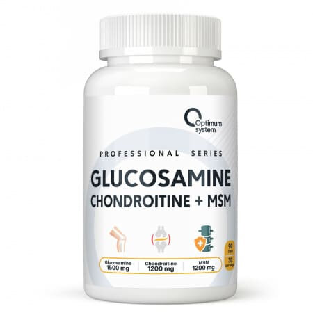 Optimum System Glucosamine Chondroitin + MSM, Глюкозамин Хондроитин + МСМ 90 капсул