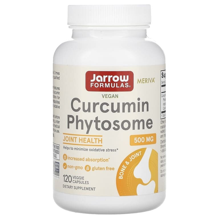 Jarrow Formulas Curcumin Phytosome, Фитосома куркумина 500 мг 120 вегетарианских капсул