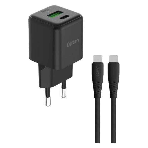 Сетевое зарядное устройство Dorten 2USB 25W USB-C to 60W PD DN206607
