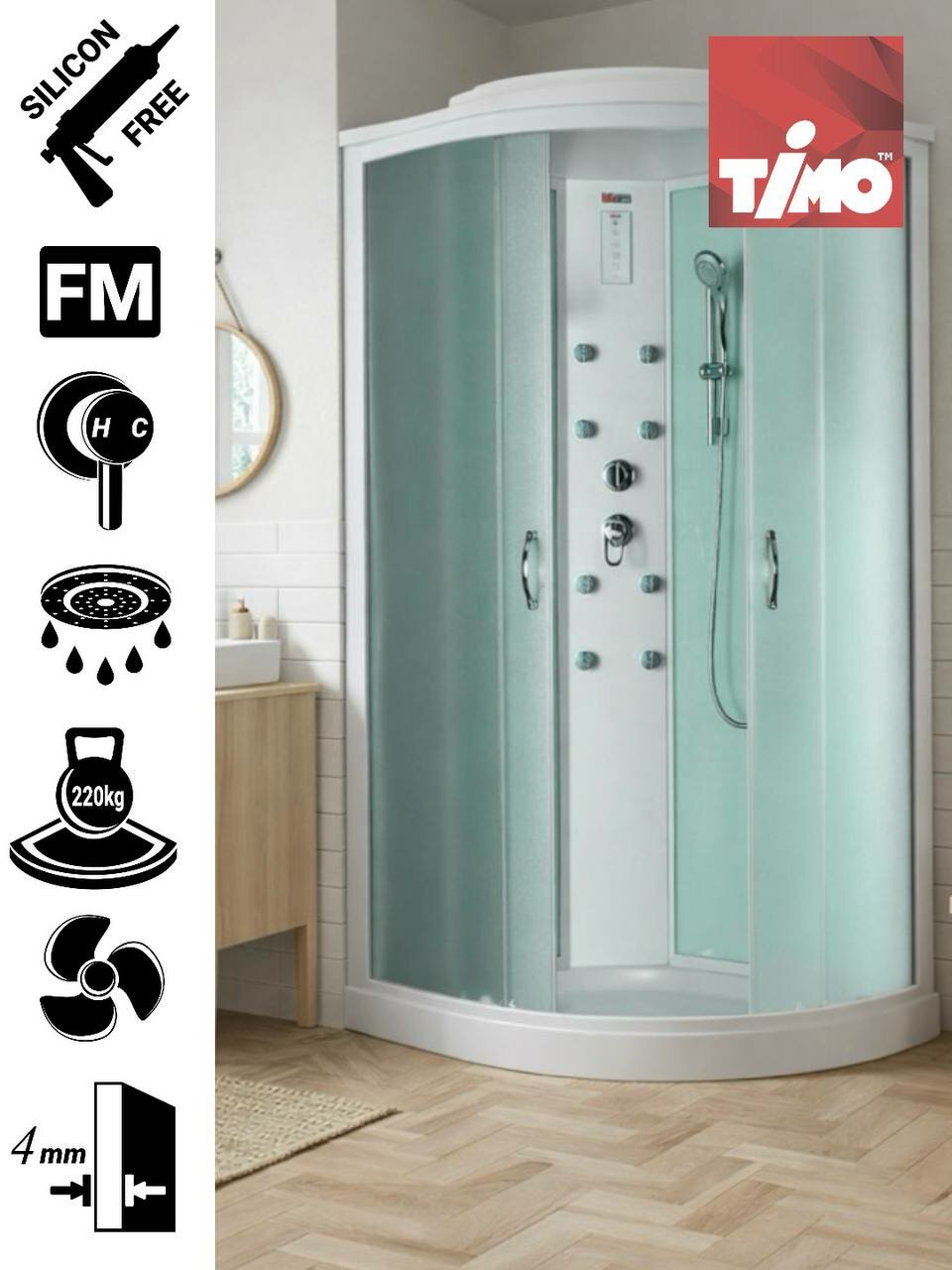 Душевая кабина 120 на 80 ТЕ-0702L