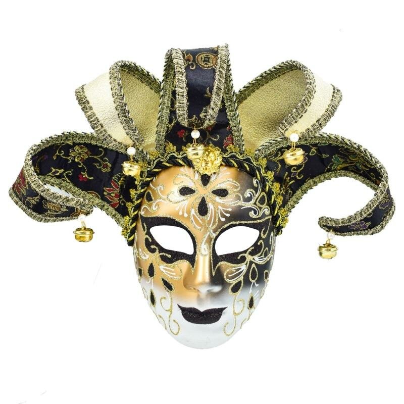 Полумаска-шут венецианского карнавала, Черный