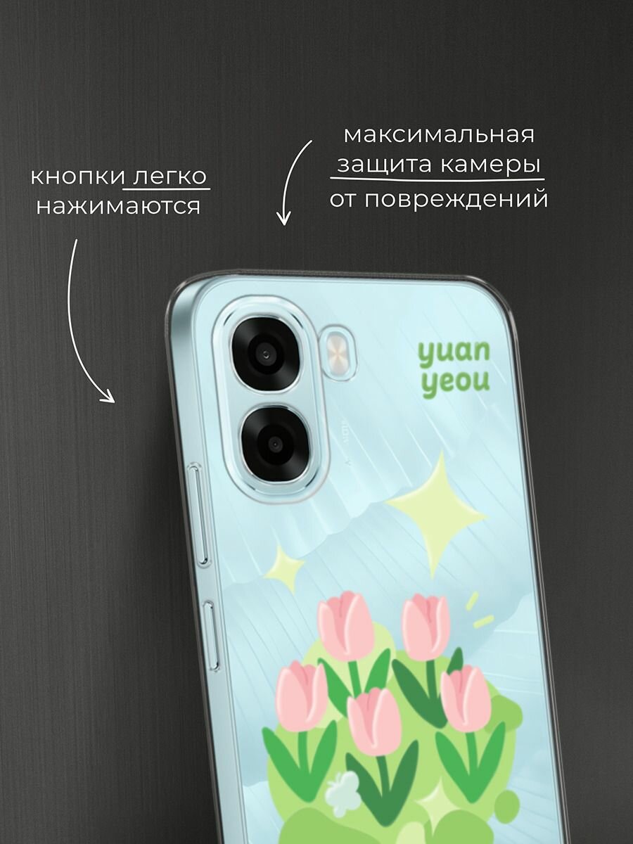 Силиконовый чехол на Oppo A6x / Оппо A6x с принтом Protect nature — фото 1