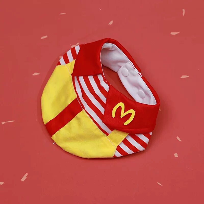 Красный котячий бабник L - окружность шеи 30-35 см, смешной костюм Макдоналдс для крупных кошек