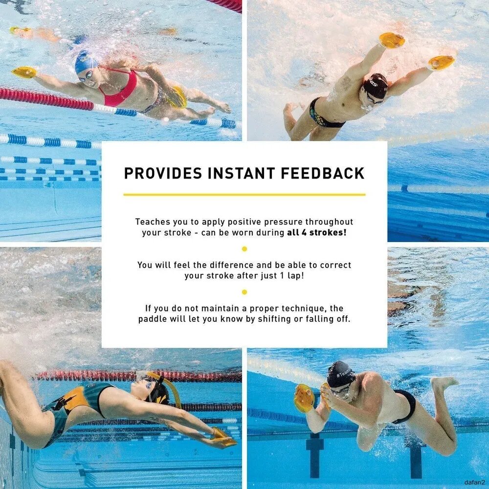 Лопатки для плавания Finis Agility Paddle желтого цвета размер L для плавания — фото 1