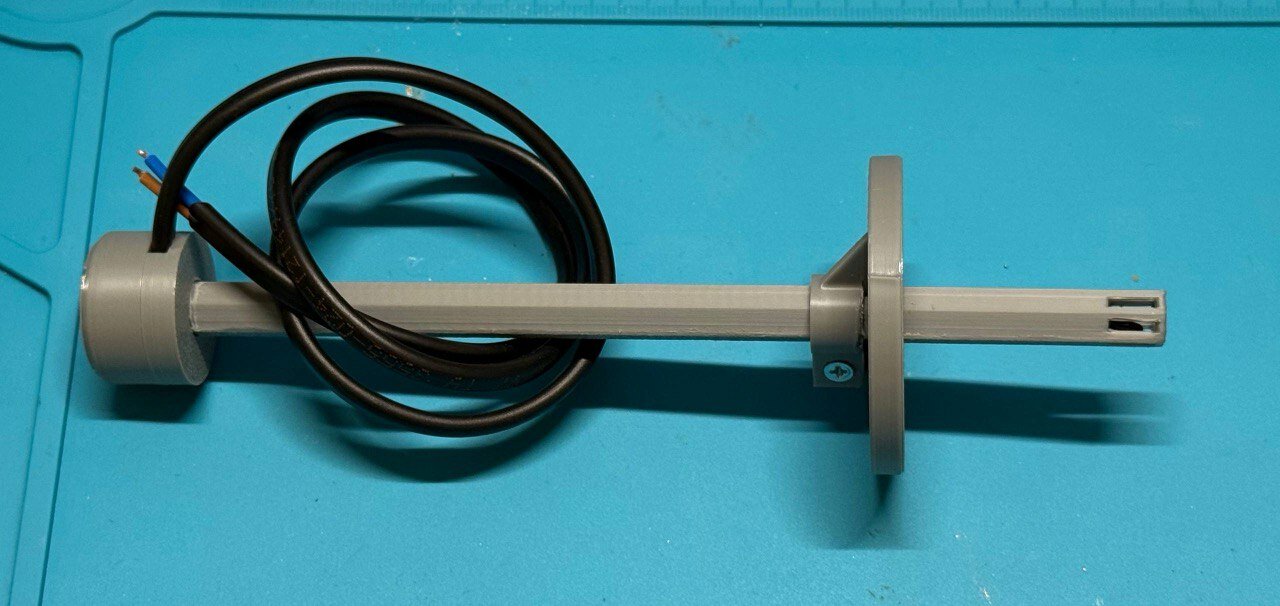 Канальный датчик температуры PT100, проводной, провод 0.5 м, защита IP20