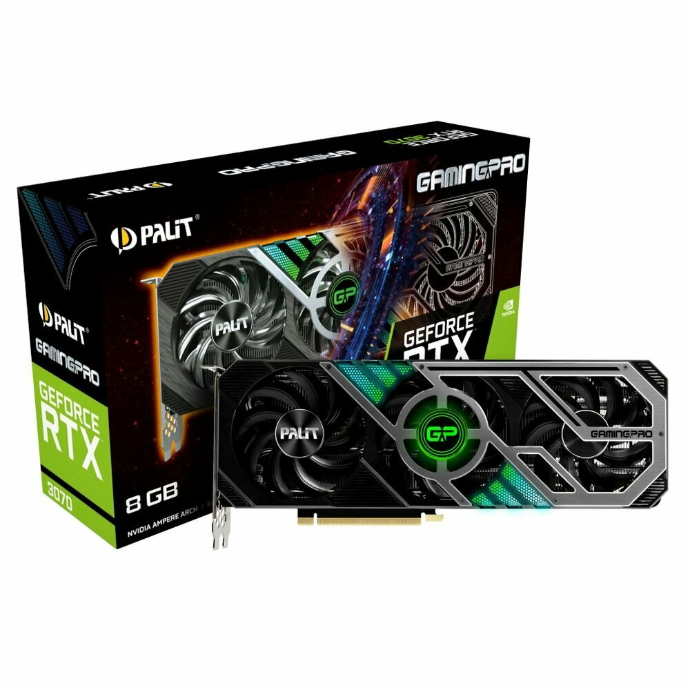 Видеокарта Palit RTX3070 GAMINGPRO 8GB |NE63070019P2-1041A| GDDR6 256bit 3xDP HDMI V1 (241983)