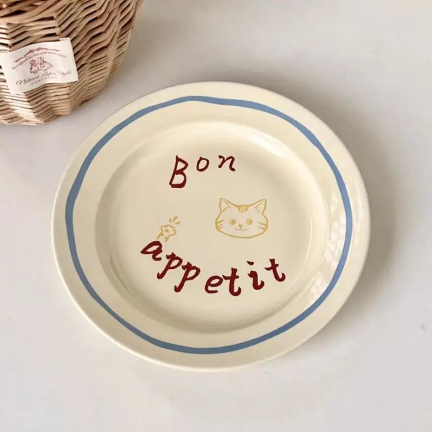 Керамическая тарелка "Bon Appetit" с котенком, цвет plate