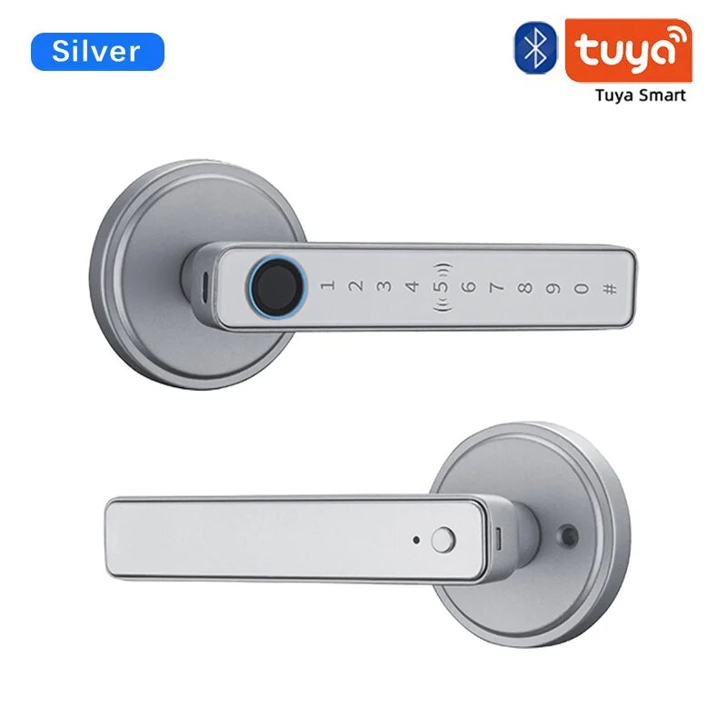 Smart Door Lock XSDTS Aluminum Alloy Fingerprint Password App Key Серый, ZSF3-Silver