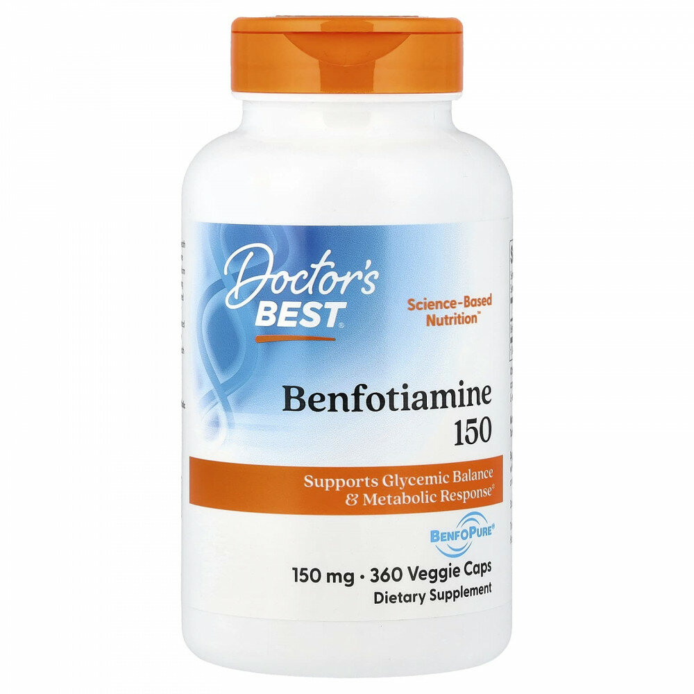 Doctor's Best, бенфотиамин с BenfoPure®, 150 мг, 360 растительных капсул