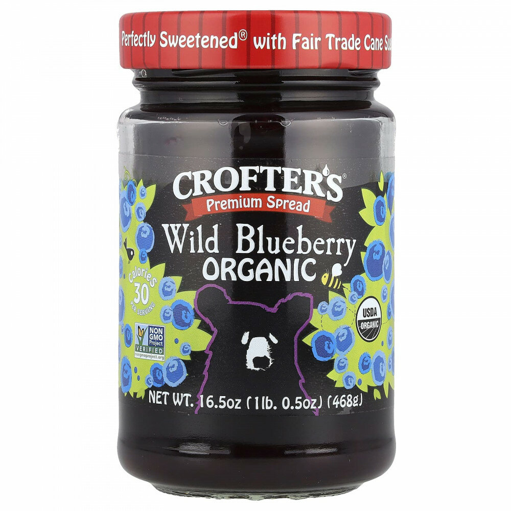 Crofter's Organic, органический спред премиального качества, дикорастущая голубика, 468 г (16,5 унции)