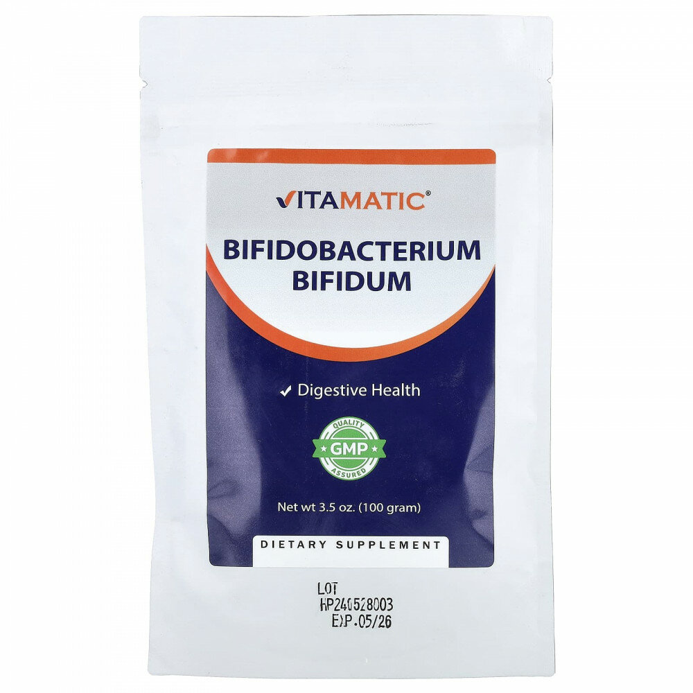 Vitamatic, бифидобактерии бифидум (Bifidobacterium bifidum), 100 г (3,5 унции)