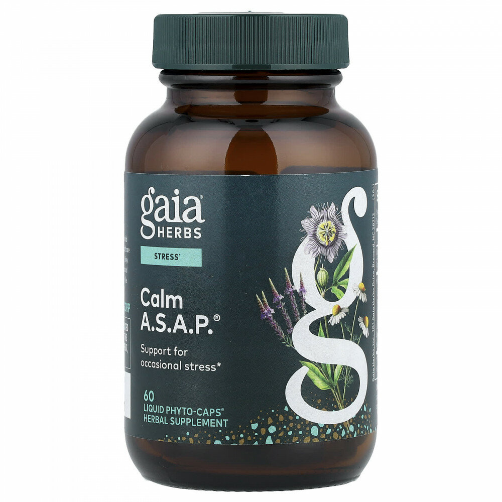 Gaia Herbs, Calm A. S. A. P.®, 60 капсул Liquid Phyto-Caps®