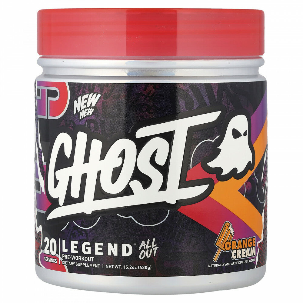 Ghost, Legend® All Out, предтренировочный комплекс, апельсиновый крем, 430 г (15,2 унции)